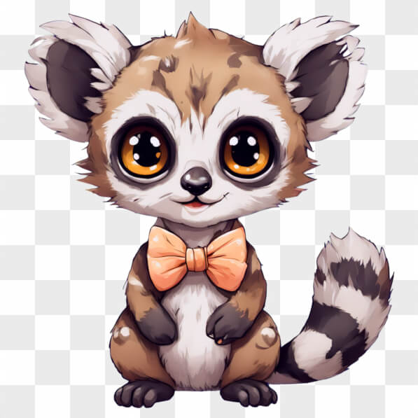 Descarga Mapache Kawaii con Corbata Naranja y Ojos Marrones Kawaii En ...