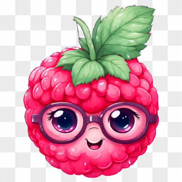 Download Kawaii Raspberry with Glasses - Cute Cartoon Illustration ...