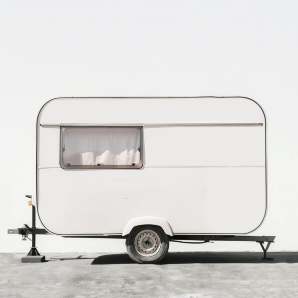Download White Camper Trailer in Empty Parking Lot Mockups Online ...