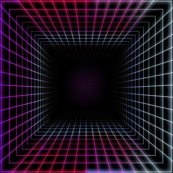 Download Futuristic Retro-Styled Space with Colorful Squares and Grids ...
