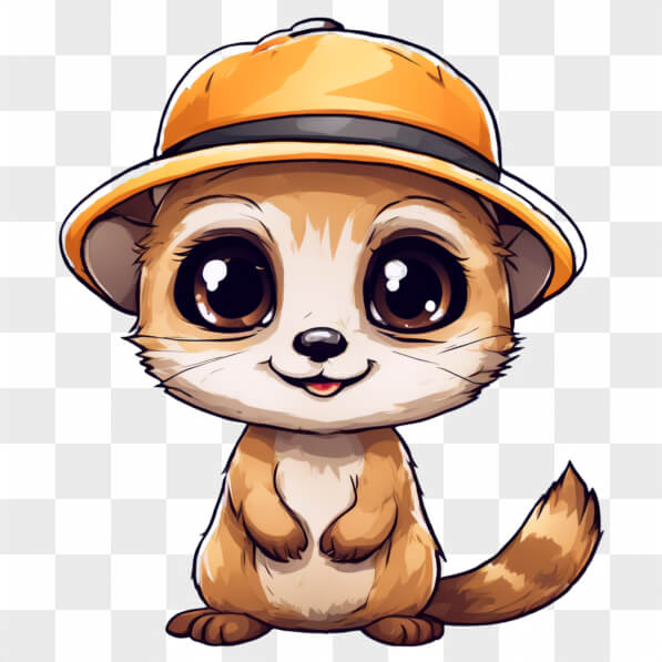 Descarga Ilustración de Mapache Kawaii con Sombrero Naranja Kawaii En ...