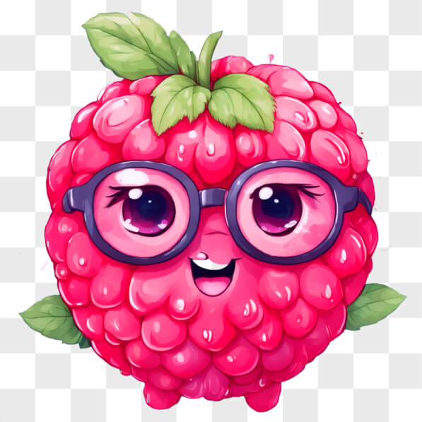 Download Kawaii Pink Raspberry with Glasses Kawaii Online - Creative ...
