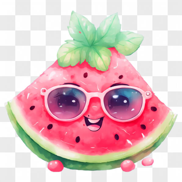 Descarga Rodaja de Sandía Kawaii con Gafas de Sol Kawaii En Línea ...