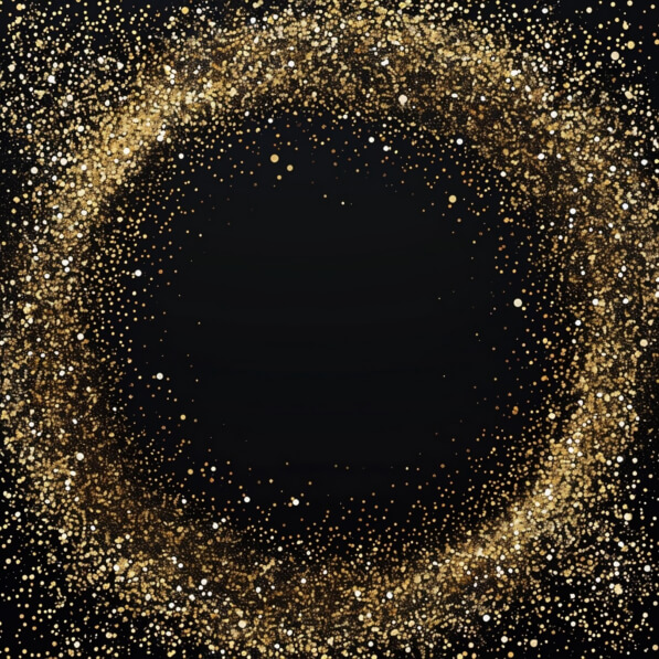 Download Circular Gold Glitter Frame on Black Background Backgrounds ...