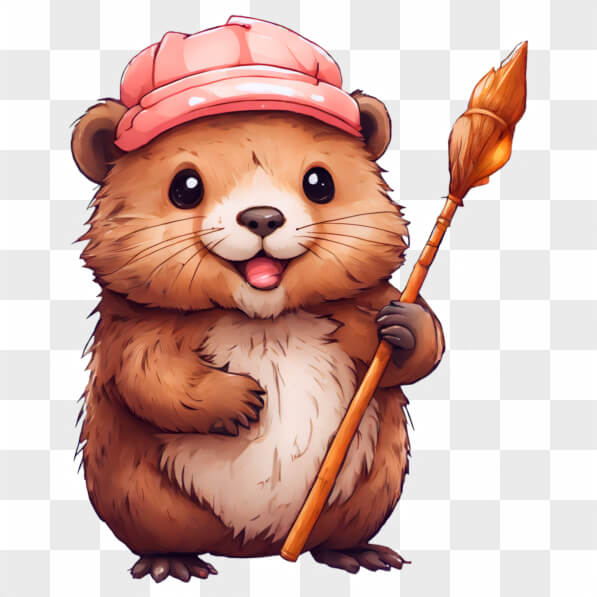 Download Kawaii Groundhog Holding Arrow and Hat Kawaii Online ...