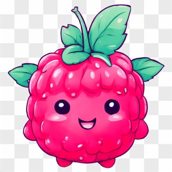 Download Kawaii Pink Raspberry with Smiley Face Kawaii Online ...