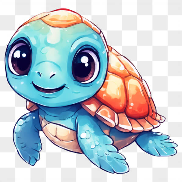 Download Kawaii Cartoon Turtle Sitting and Looking Up Kawaii Online ...