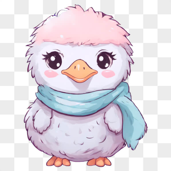 Descarga Patito Blanco Kawaii con Bufanda Azul y Rosa Kawaii En Línea ...