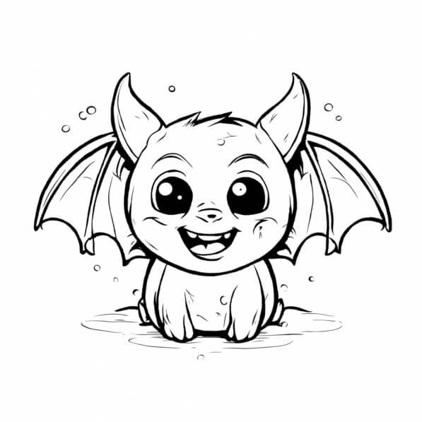 Download Cute Bat Coloring Page Coloring pages Online - Creative Fabrica