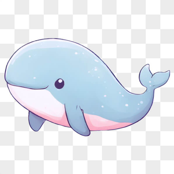 Descarga Adorable Ilustración de Ballena Azul Kawaii Kawaii En Línea ...