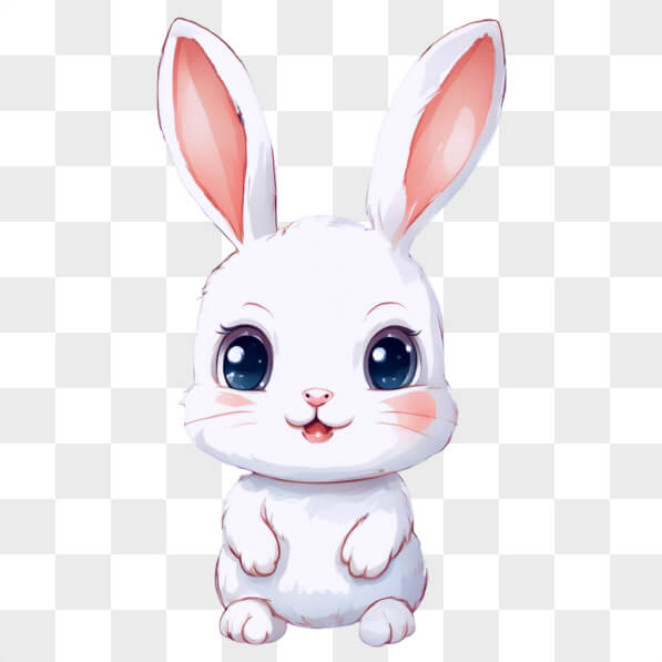 Download Kawaii White Bunny with Blue Eyes and Big Ears Kawaii Online ...