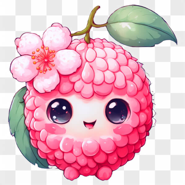 Télécharger Fruit rose Kawaii avec des yeux et des visages souriants ...
