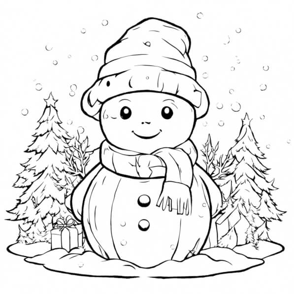 Download Snowman in Winter Wonderland Coloring pages Online - Creative ...