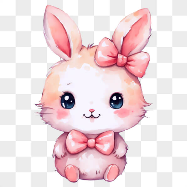 Download Sweet Kawaii Pink Bunny with Bow Tie Kawaii Online - Creative ...