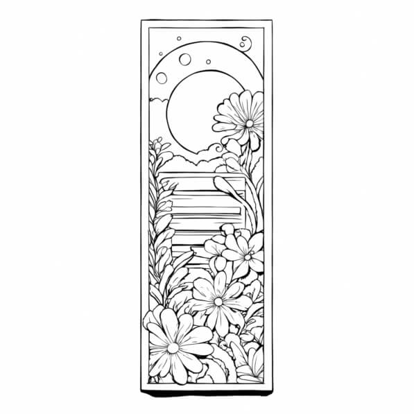 Download Black and White Ornamental Bookmark with Flowers and 'Love ...