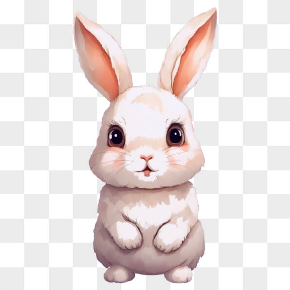 Download Kawaii White Bunny Sitting Kawaii Online - Creative Fabrica