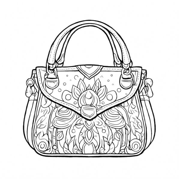 Descarga Página para colorear de un bolso intrincado Páginas para ...