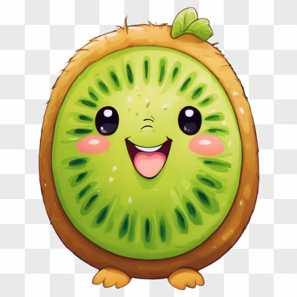 Download Kawaii Smiling Kiwi Fruit Cartoon Online - Creative Fabrica