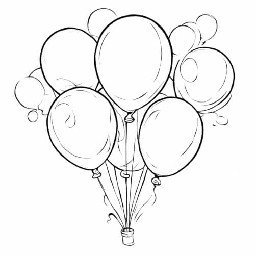 Download Black and White Balloon Drawing Coloring pages Online ...