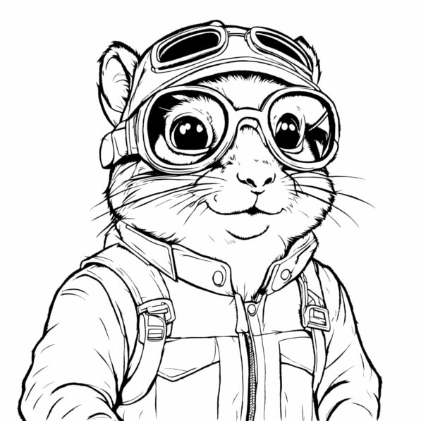 Download Aviator Squirrel Coloring pages Online - Creative Fabrica