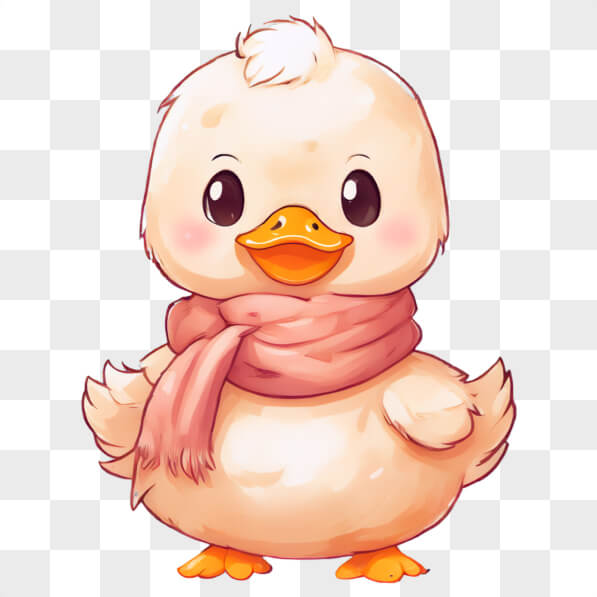 Descarga Pato de Dibujos Animados Kawaii con Bufanda Rosa Kawaii En ...