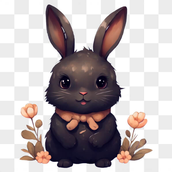 Download Kawaii Black Bunny in Flower Garden Kawaii Online - Creative ...