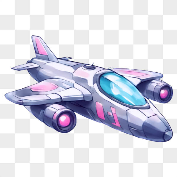 Download Kawaii Fighter Jet in Pink and Silver Flying in the Dark ...
