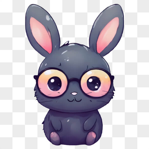 Download Kawaii Black Bunny with Pink Glasses Kawaii Online - Creative ...