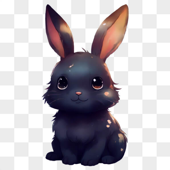 Download Kawaii Black Bunny Sitting Down Kawaii Online - Creative Fabrica
