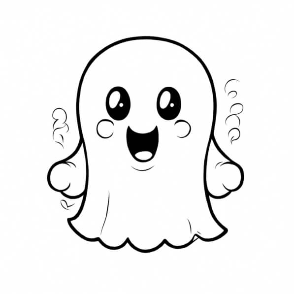 Download Cartoon Ghost Image Coloring pages Online - Creative Fabrica