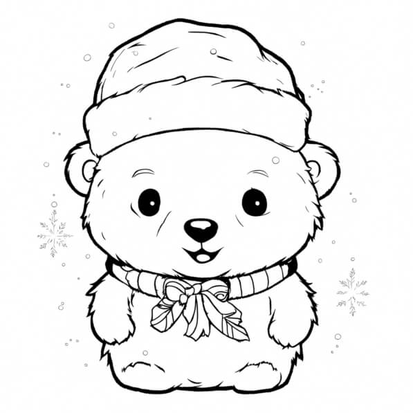 Download Christmas Teddy Bear Coloring Page Coloring pages Online ...
