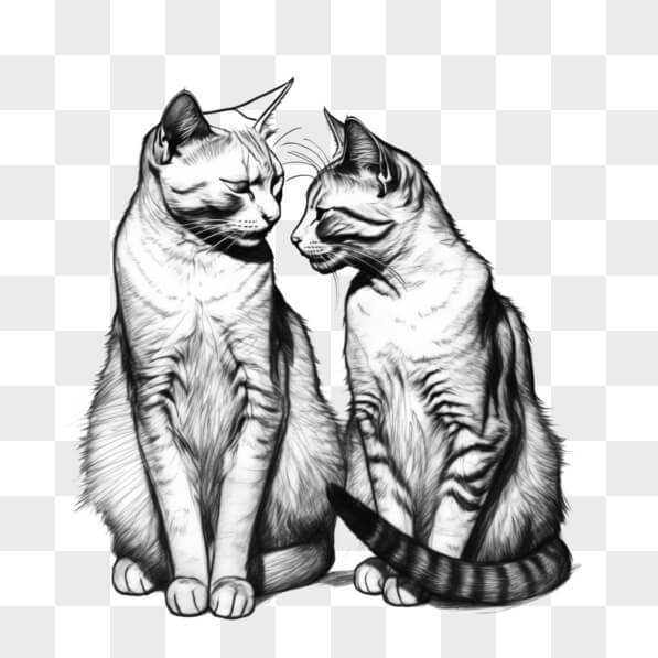 Download Educational Drawing of Two Cats Sketches Online - Creative Fabrica