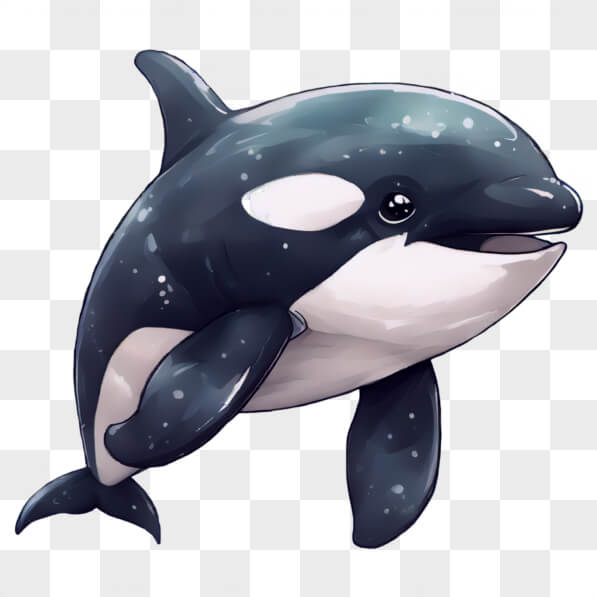 Download Kawaii Cartoon Orca Whale in the Dark Kawaii Online - Creative ...