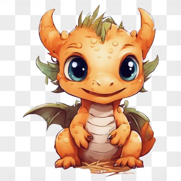 Download Kawaii Small Orange Dragon Kawaii Online - Creative Fabrica
