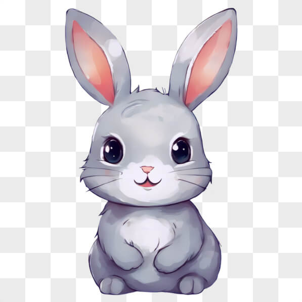 Download Kawaii Small Gray Bunny Sitting Down Kawaii Online - Creative ...