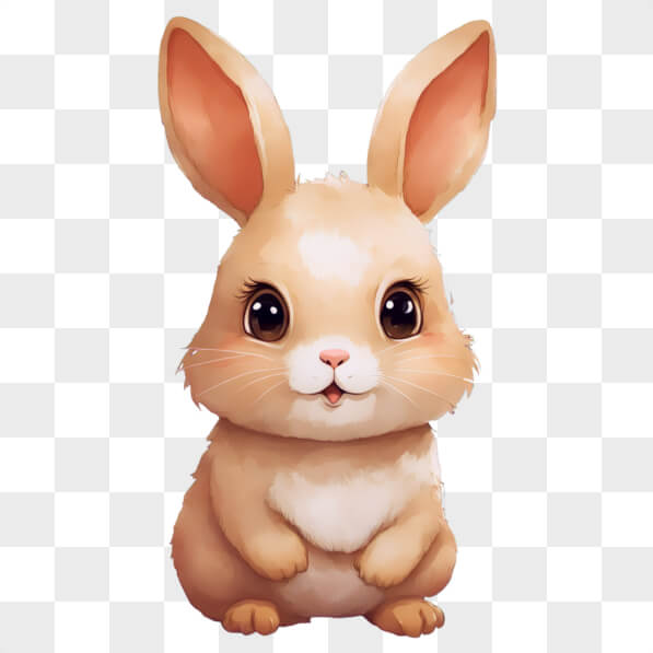 Download Kawaii Brown Bunny on Plain Background Kawaii Online ...