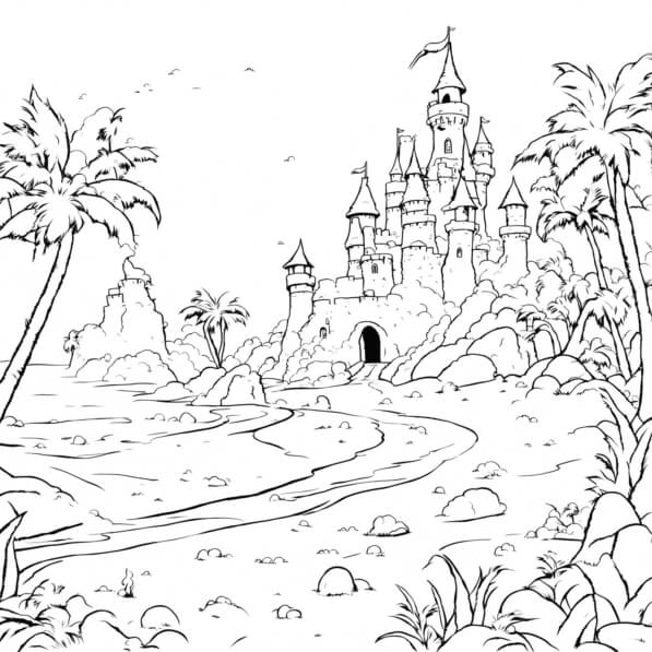 Download Castle on the Beach Coloring Pages Coloring pages Online ...