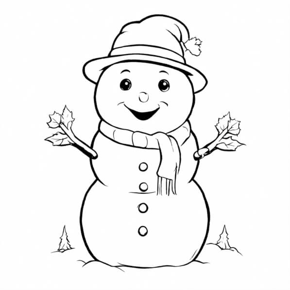 Download Winter Snowman Coloring Page | Educational Winter Activity for ...