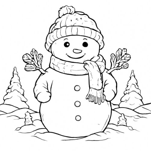 Download Snowman Coloring Page in Winter Season Coloring pages Online ...
