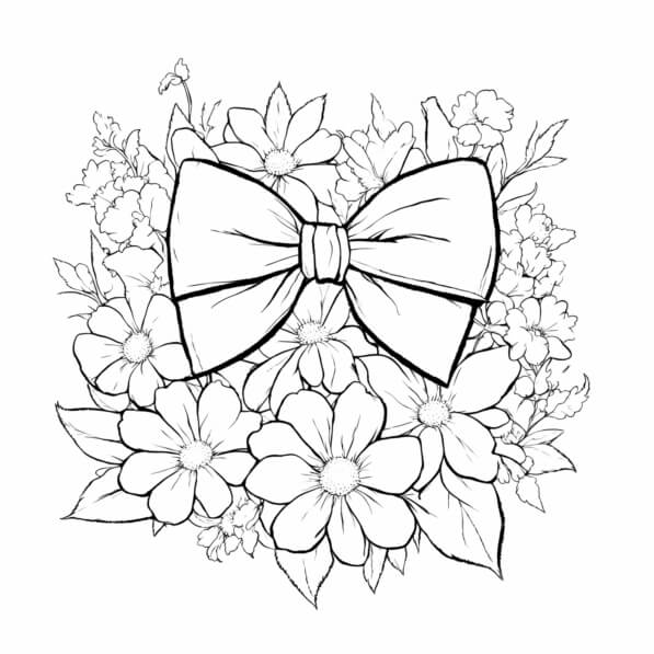 Download Bow with Flowers for Coloring Pages Coloring pages Online ...