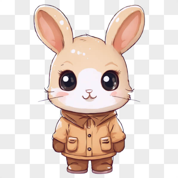 Download Kawaii Bunny in Brown Clothing Kawaii Online - Creative Fabrica
