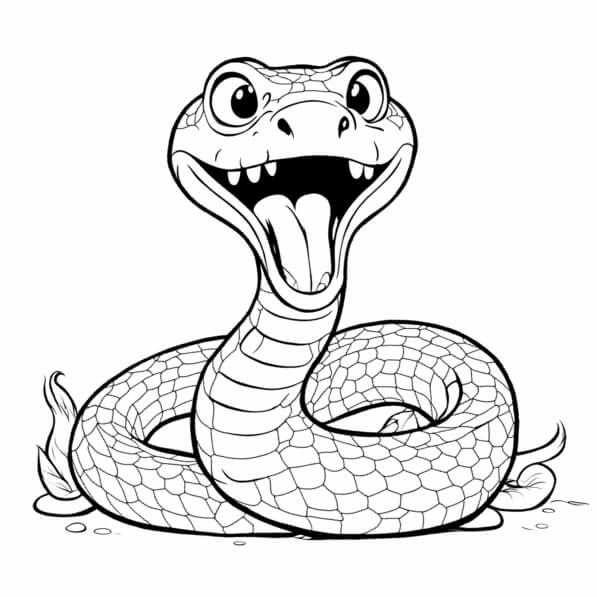 Download Cartoon Snake Coloring Page Coloring pages Online - Creative ...