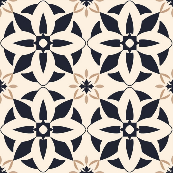 Download Seamless Black and Beige Floral Tile Pattern Patterns Online ...