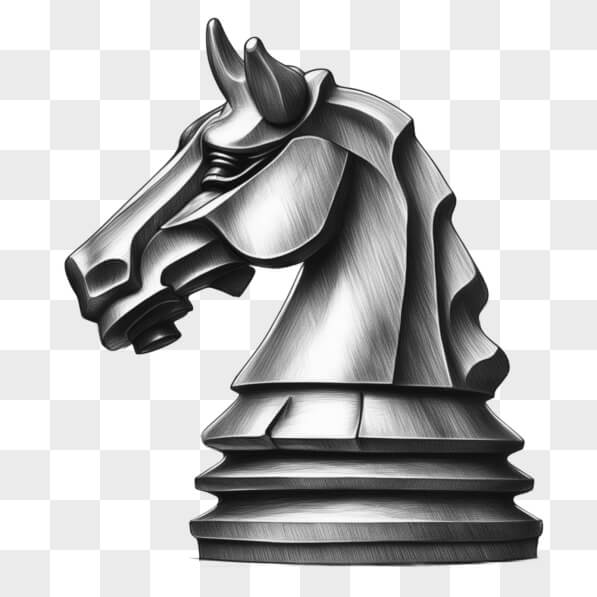Download Black and Silver Chess Piece with Horse Head Sketches Online ...