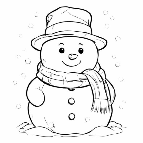 Download Snowman Coloring Page for Kids Coloring pages Online ...