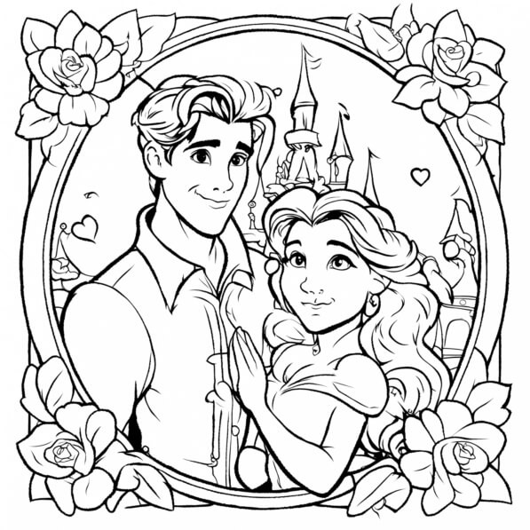 Download Disney Princess and Prince Coloring Page Coloring pages Online ...