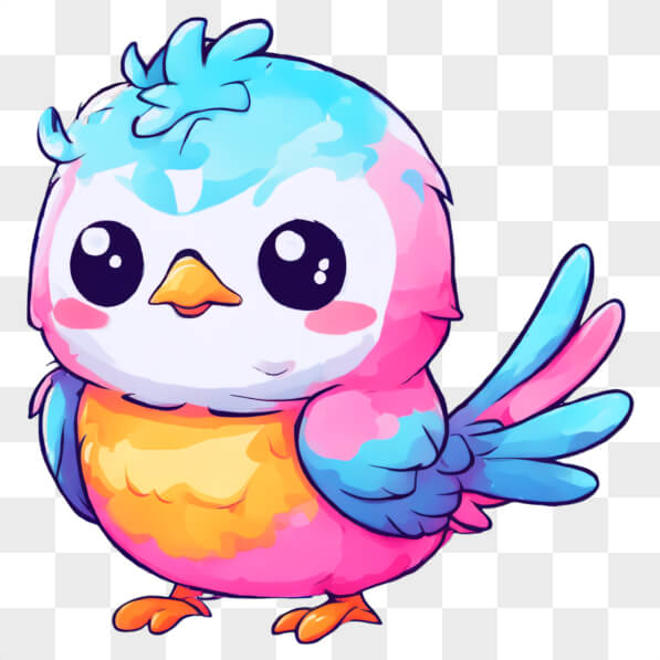Download Adorable Kawaii Bird on Black Background Kawaii Online ...
