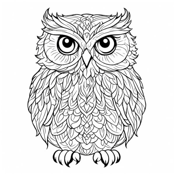 Download Intricate Owl Coloring Page Coloring pages Online - Creative ...
