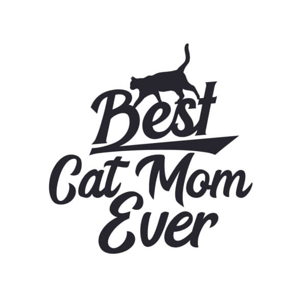 Download Best Cat Mom Ever Logo with Running Cat Quotes Online ...
