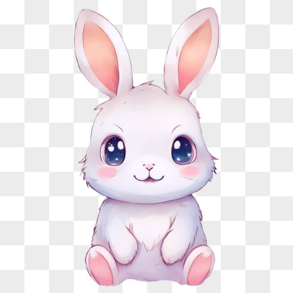 Download Kawaii White Bunny with Blue Eyes Kawaii Online - Creative Fabrica